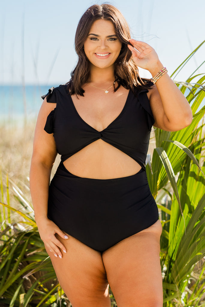 Beachfront Breeze Swimsuit, Black – Chic Soul