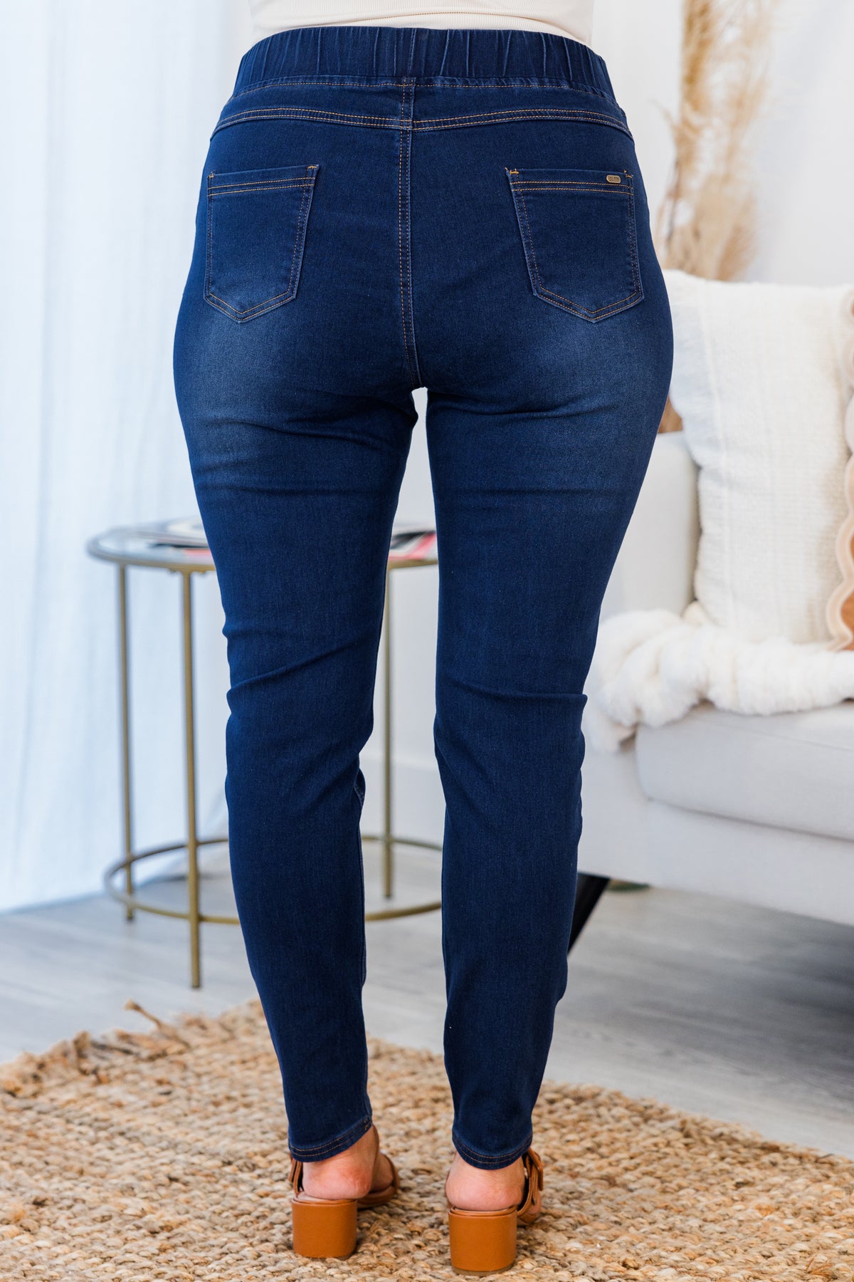 Women's Dark Wash Denim Jeggings - 1X, 2X & 3X | Chic Soul