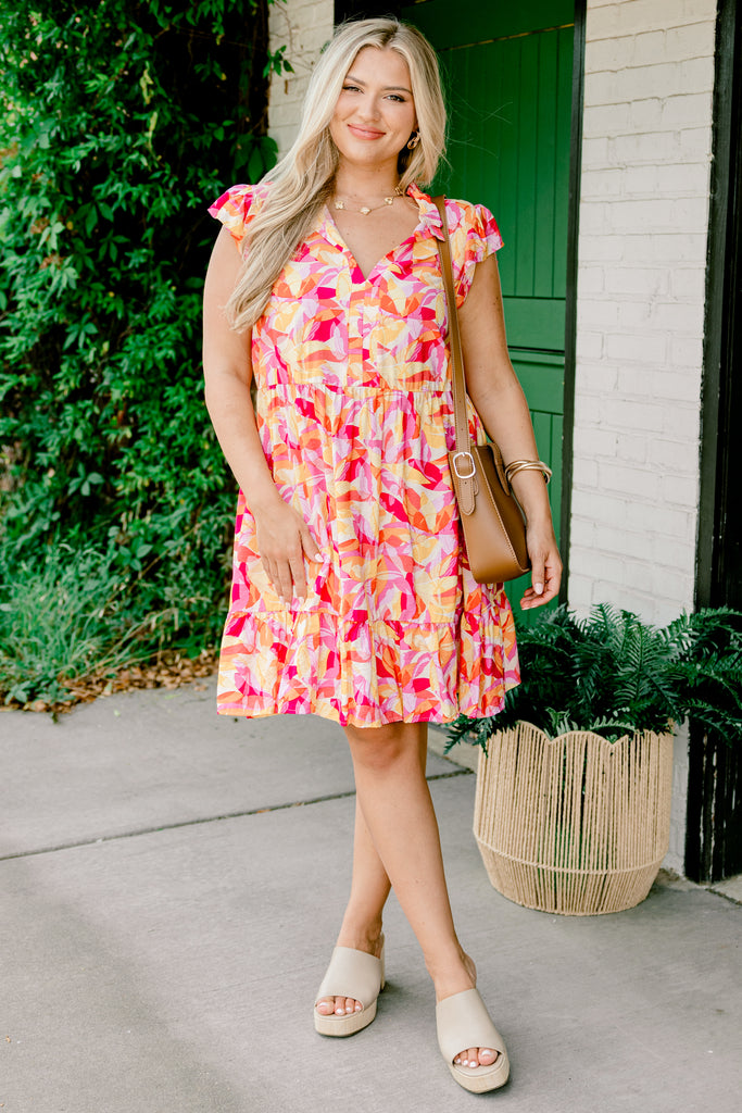 Aloha Bloom Dress, Magenta – Chic Soul
