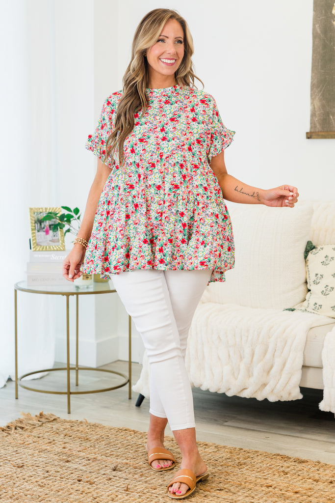 Call Me Sassy Top, Mint-Coral – Chic Soul