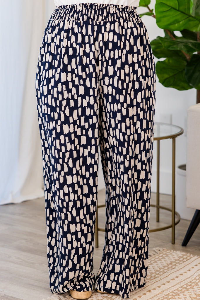 Confident Strides Pants, Navy – Chic Soul