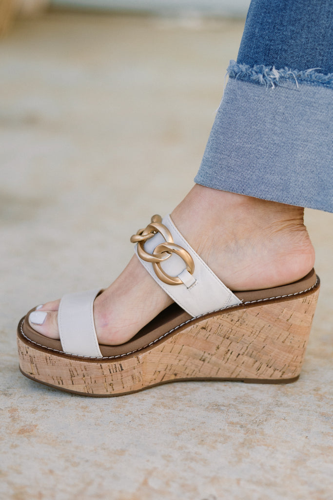 Corky's: Never Ordinary Wedges, Ivory – Chic Soul
