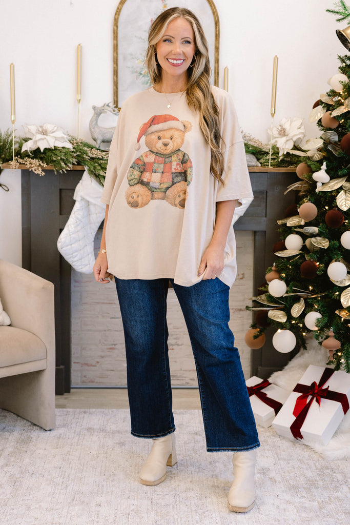 Cozy Bear Boyfriend Tee, Light Mocha – Chic Soul