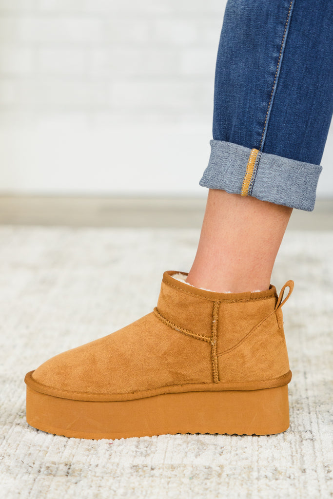 Cozy In Comfort Booties, Tan – Chic Soul
