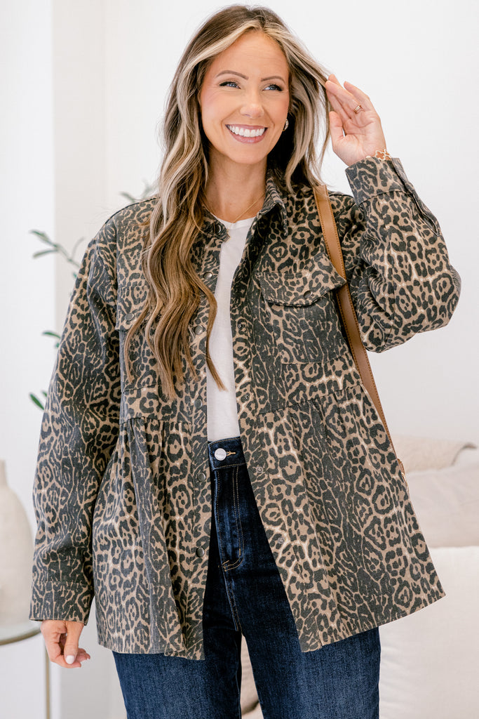 Cozy Plaid Babydoll Shacket, Leopard – Chic Soul