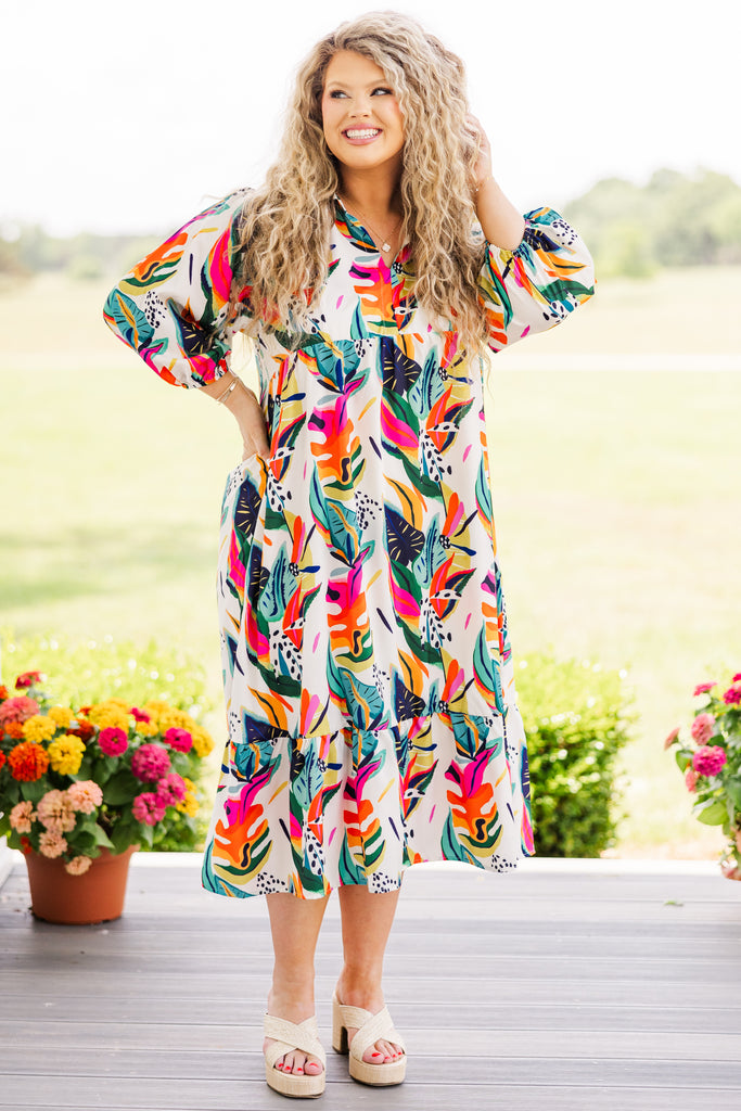 Enchanting Encore Midi Dress, Cream – Chic Soul