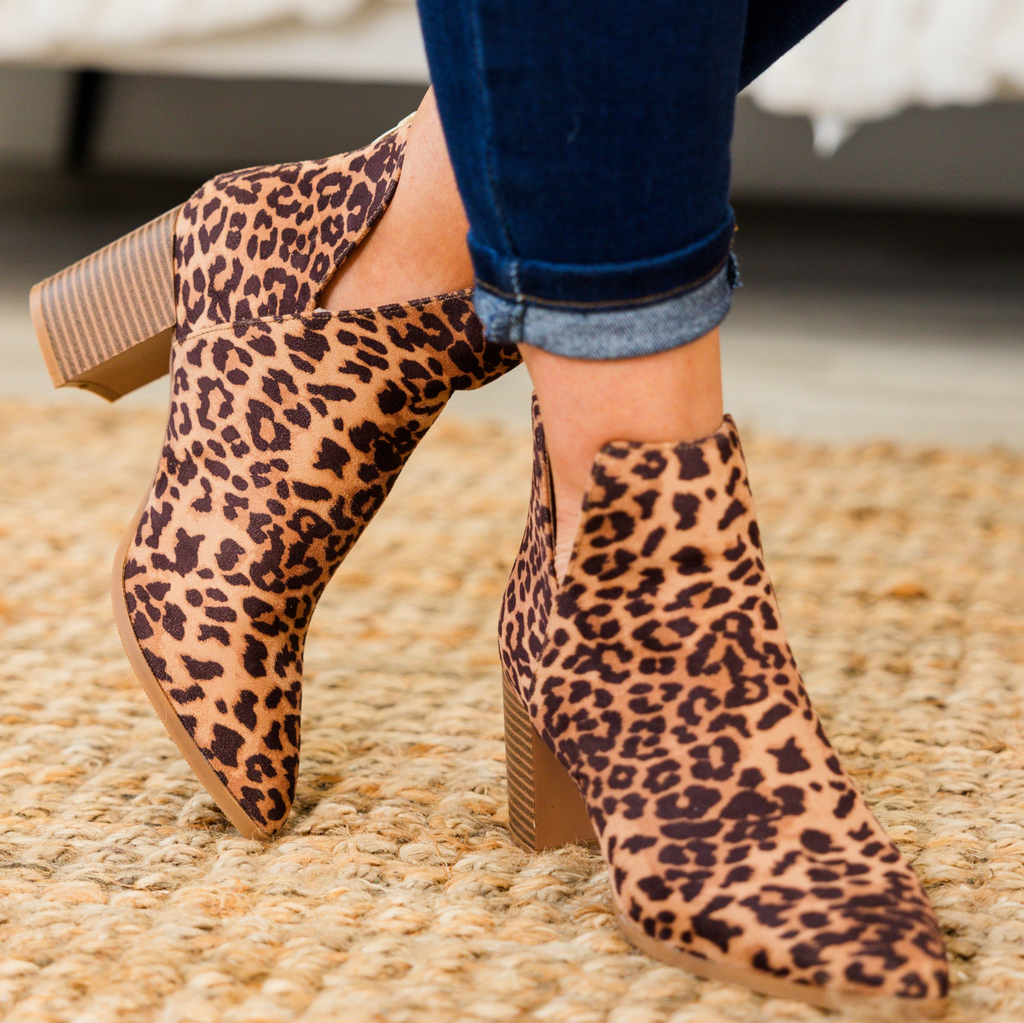 Gleaming Glam Booties, Leopard – Chic Soul