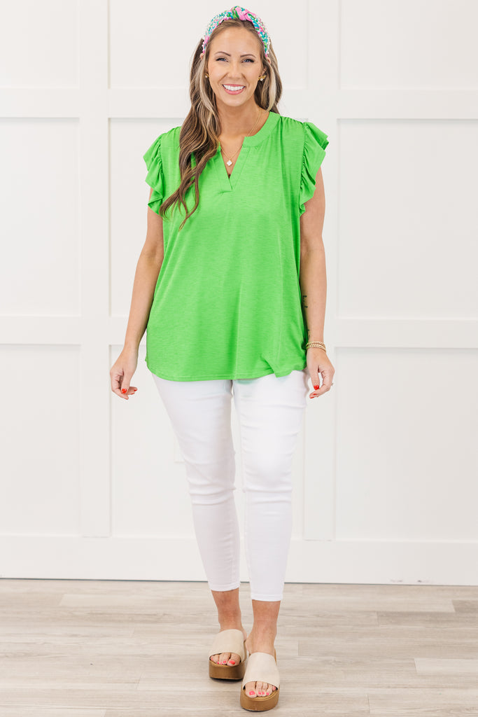 Grace Bay Top, Lime – Chic Soul