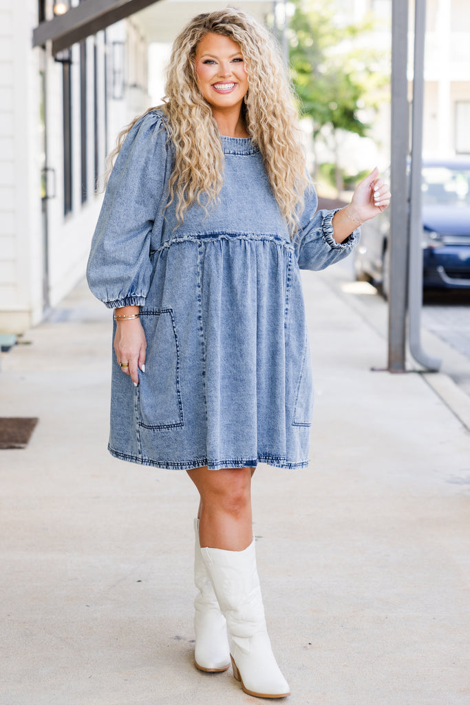 Look Again Dress, Denim – Chic Soul