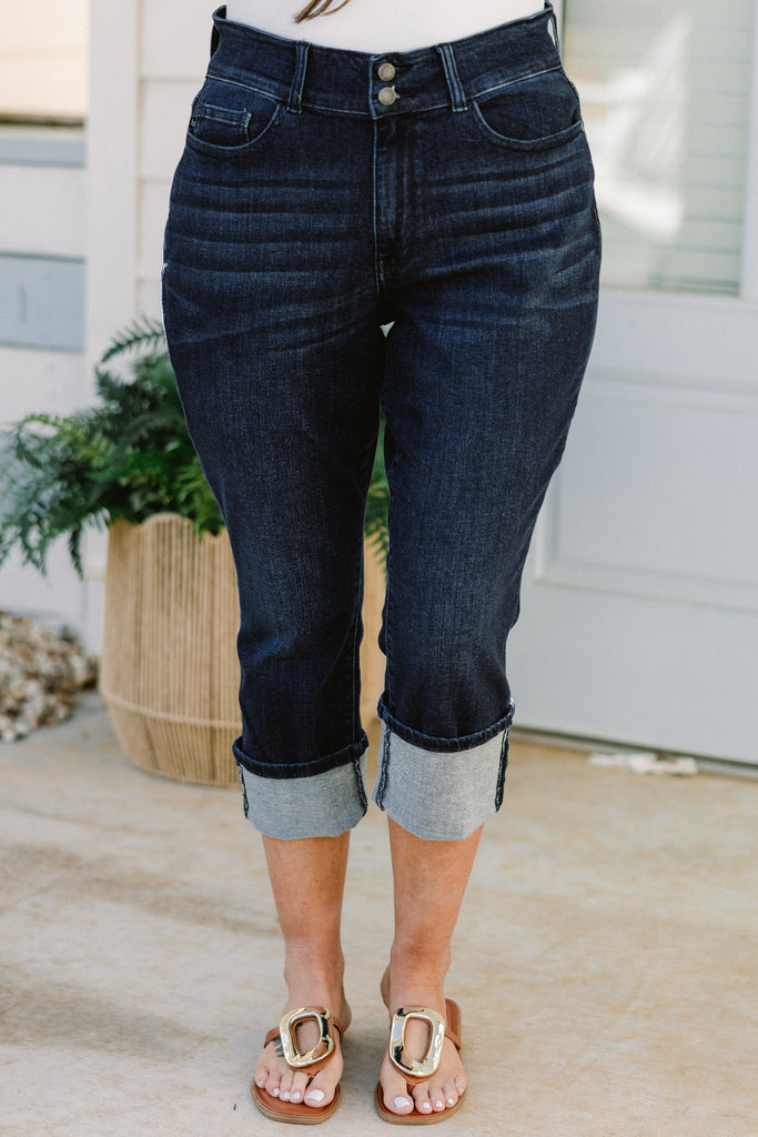 Judy Blue: Meet You There Capris, Blue – Chic Soul