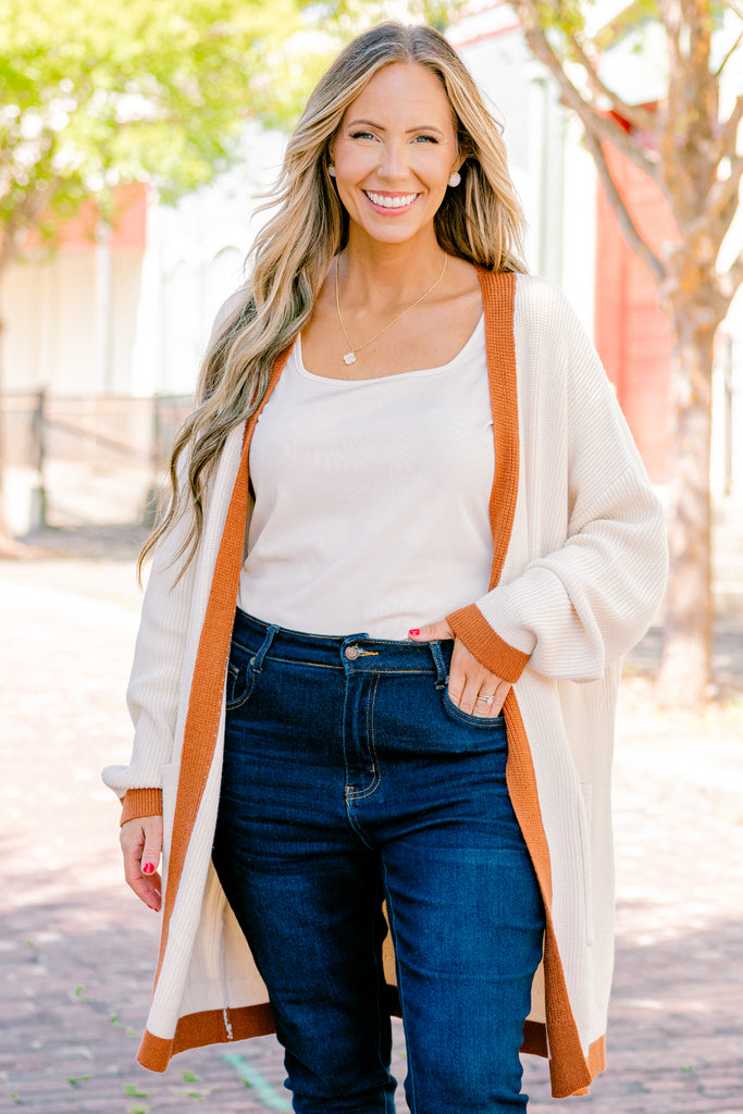 Moonlight Waltz Cardigan, Cream/Camel – Chic Soul