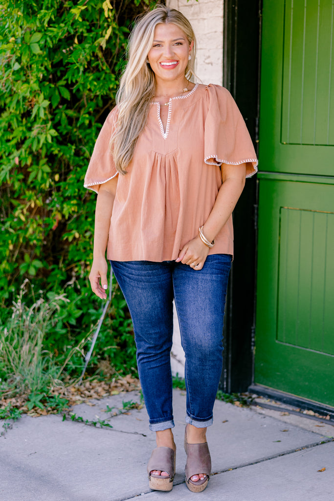 Nautical Breeze Top, Brown – Chic Soul