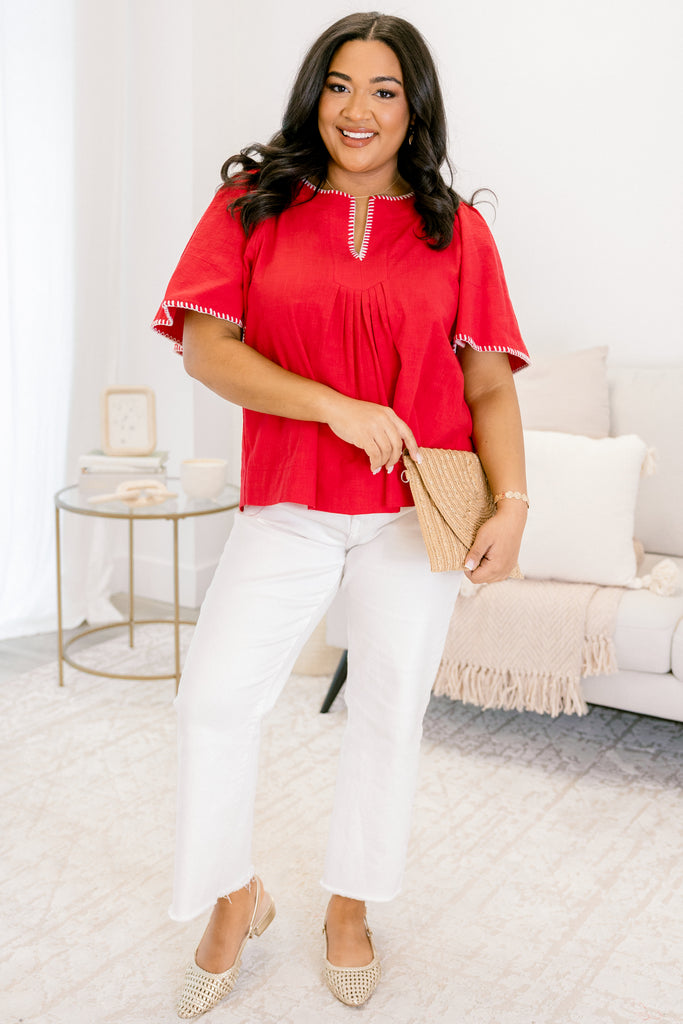 Nautical Breeze Top, Red – Chic Soul