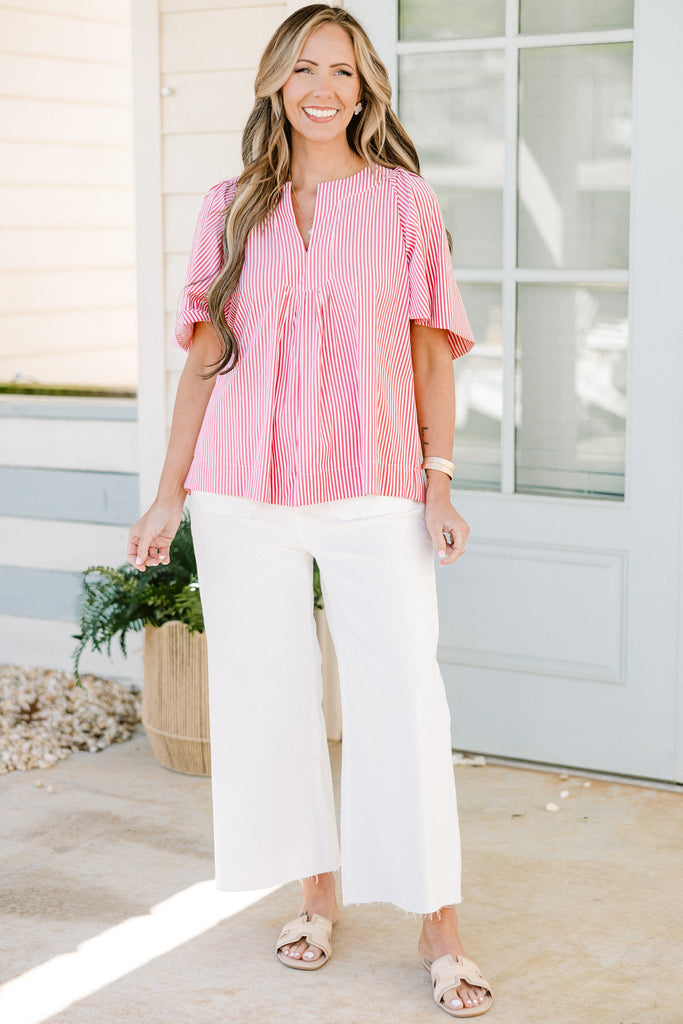 Nautical Breeze Top, Red Stripe – Chic Soul
