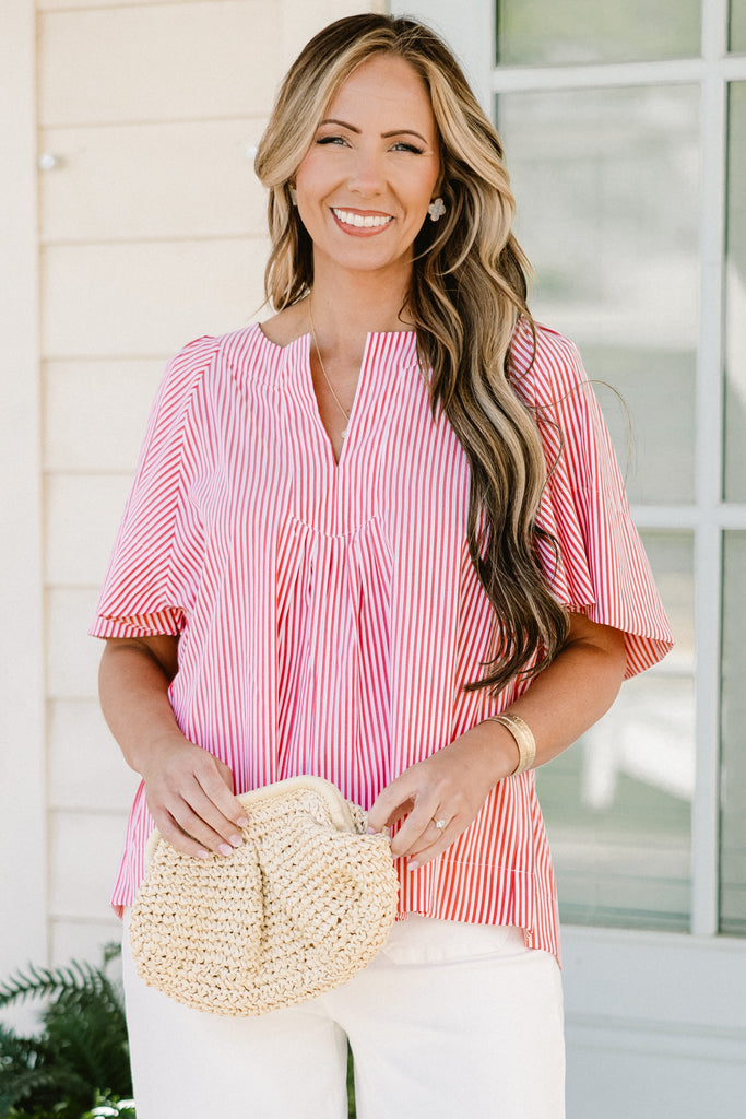 Nautical Breeze Top, Red Stripe – Chic Soul