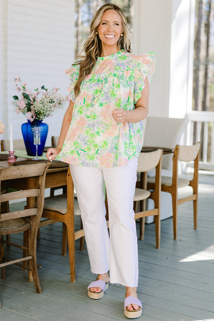 Out Living My Life Top, Green Floral – Chic Soul