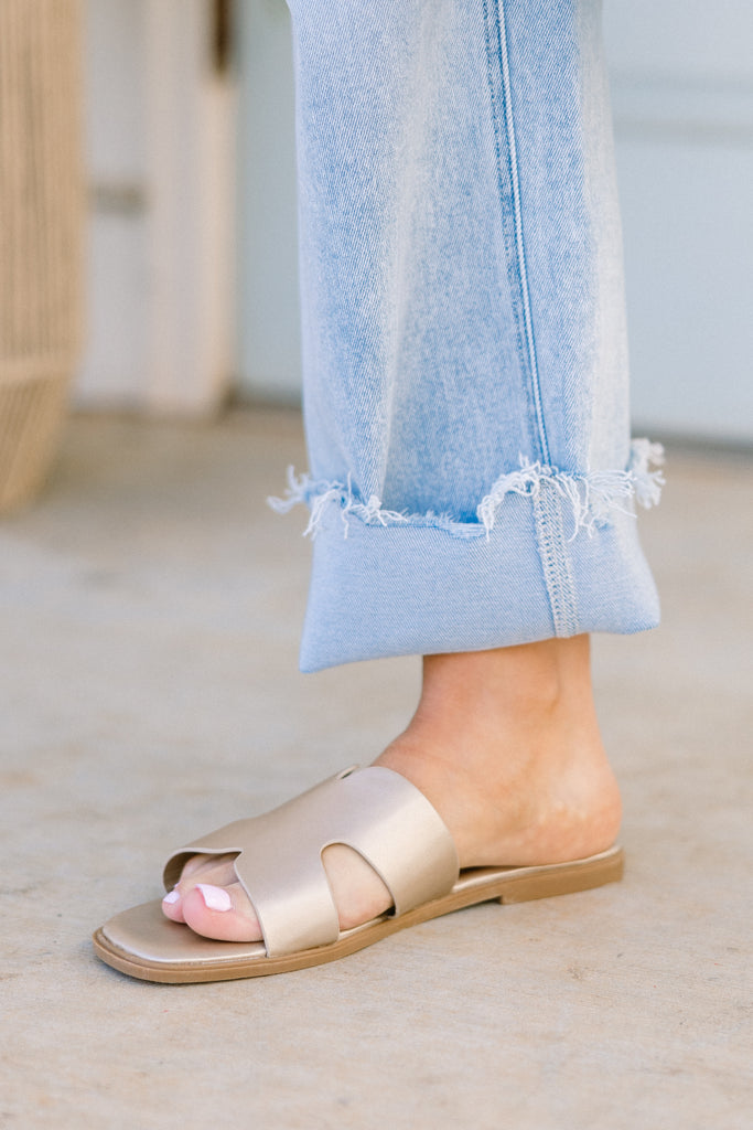 Palm Shores Sandals, Gold – Chic Soul