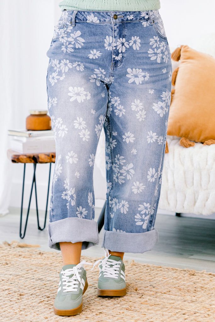 Passing Notes Jeans, Floral Mix – Chic Soul