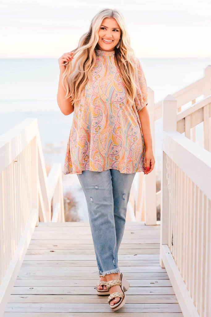 She's Too Much Fun Top, Orange Combo – Chic Soul
