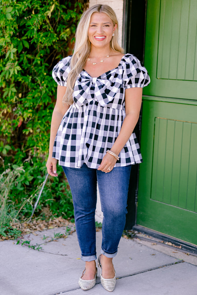 Speak Later Top, Black Gingham – Chic Soul