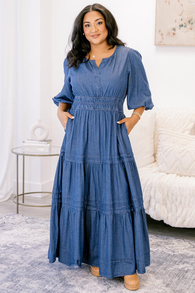 The Clear Choice Dress, Denim – Chic Soul