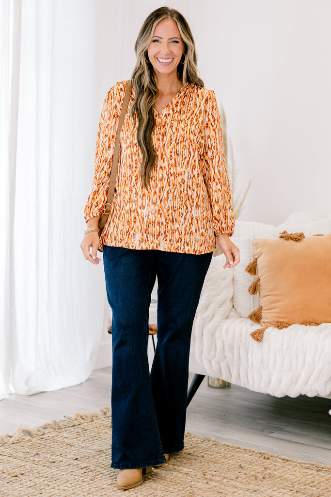 Timeless Flow Top, Mustard Multi – Chic Soul