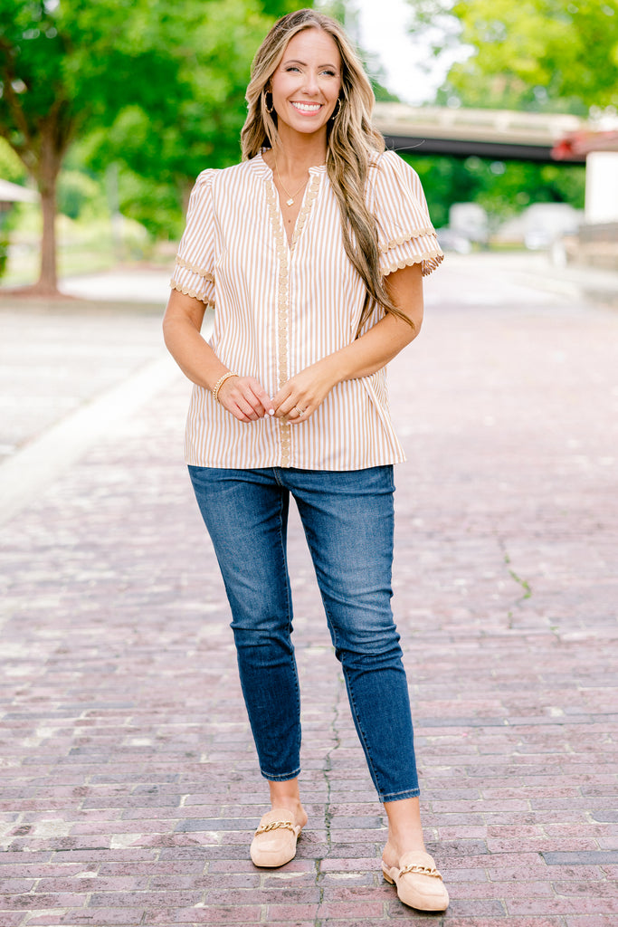 Treading Lightly Top, Brown – Chic Soul