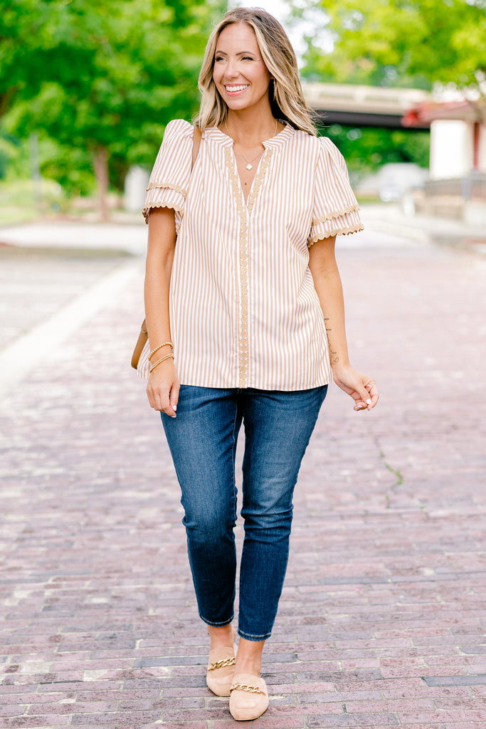 Treading Lightly Top, Brown – Chic Soul