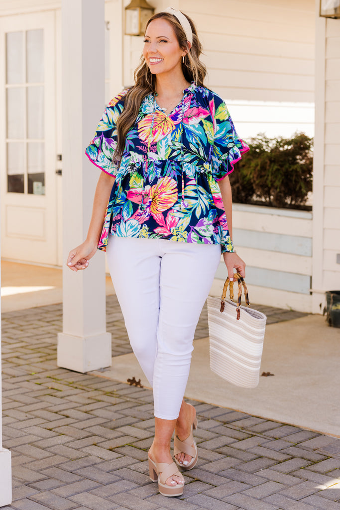 Walk Through Life Top, Navy – Chic Soul