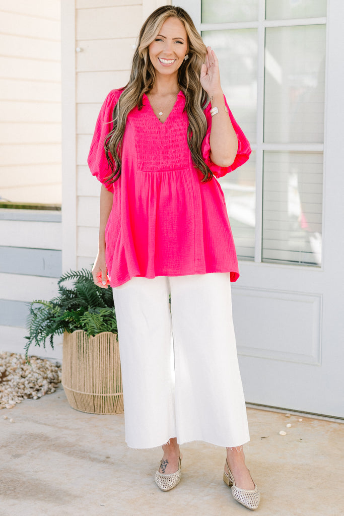 Wander Outside Top, Pink – Chic Soul