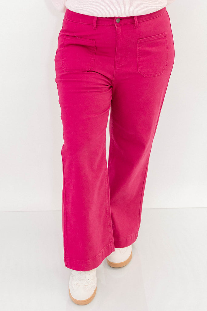 Wash Me Away Jeans, Fuchsia – Chic Soul