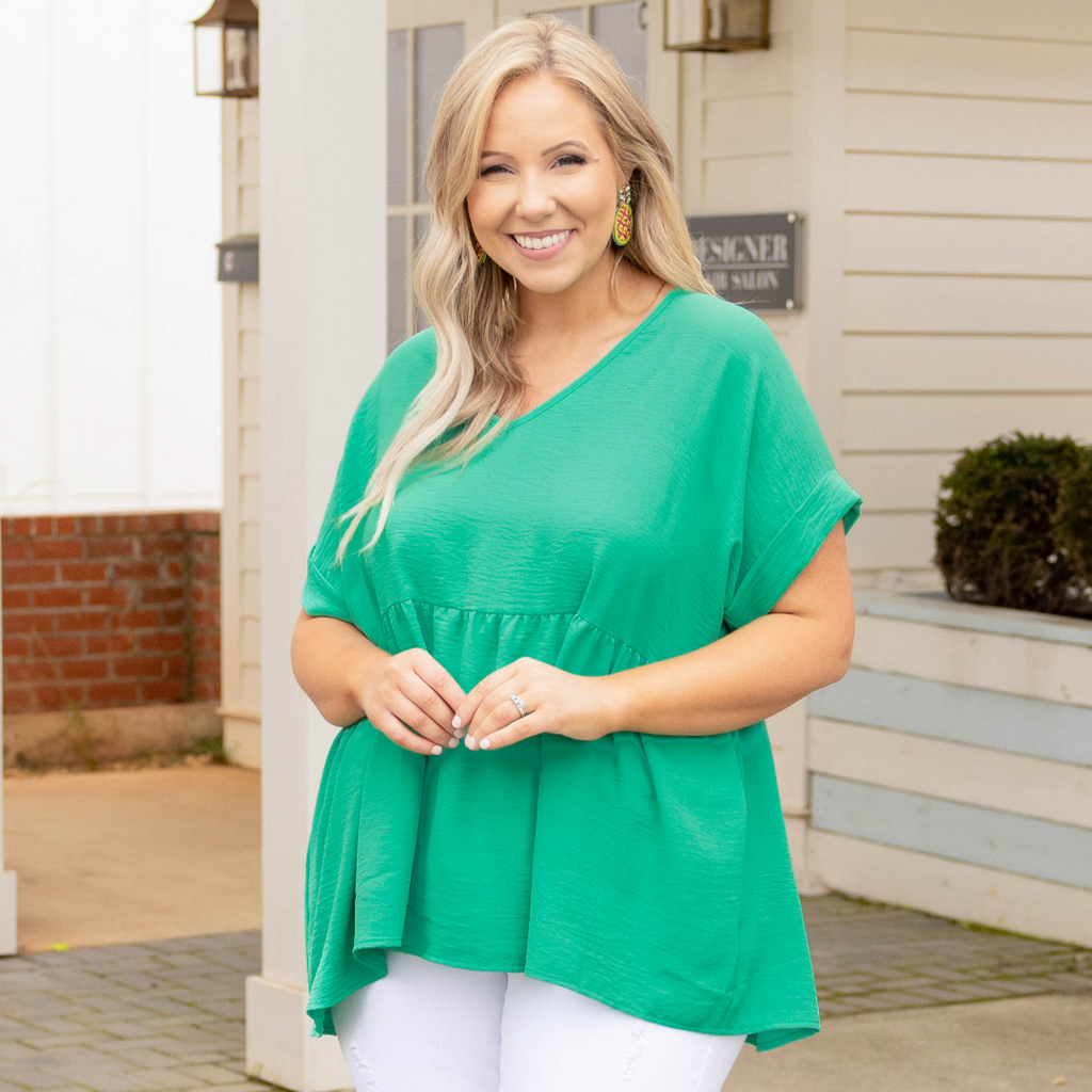 Wide Eyed Gaze Top, Kelly Green – Chic Soul
