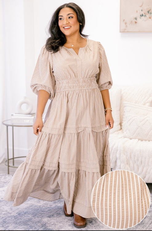 The Clear Choice Dress, Brown Stripe – Chic Soul