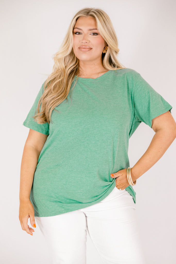 String of Luck Tee, Heather Kelly Green – Chic Soul