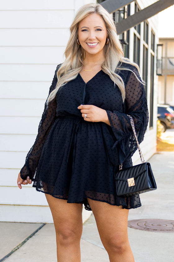 Night Lights Romper, Navy – Chic Soul